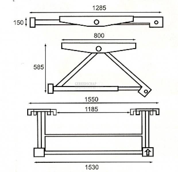 HBM 1500 Kg mini autobrug verstelbaar | Gereedschapspecialist.nl