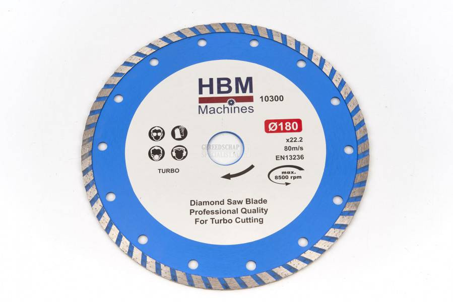 HBM 230 mm diamant doorslijpschijf Turbo | Gereedschapspecialist.nl